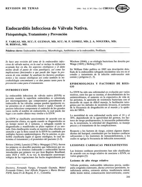 Endocarditis Infecciosa de Válvula Nativa. | jocama | uDocz