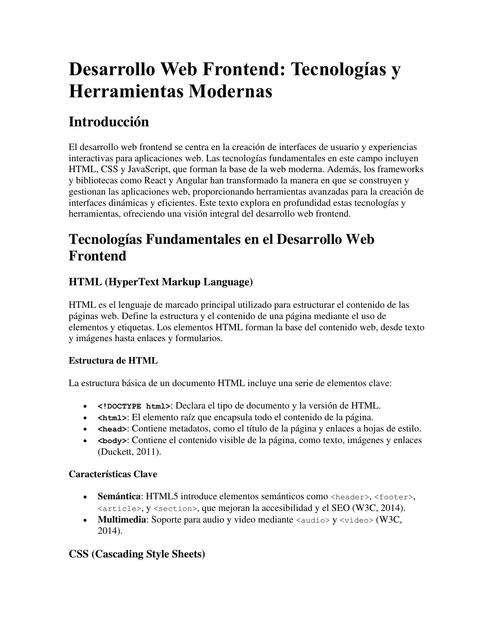 Desarrollo Web Frontend Tecnologías y Herramientas nuevas | META | uDocz