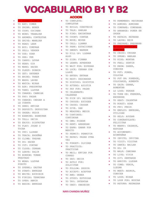 Todo vocabulario | Nayareth eliana Chandia muñoz | uDocz