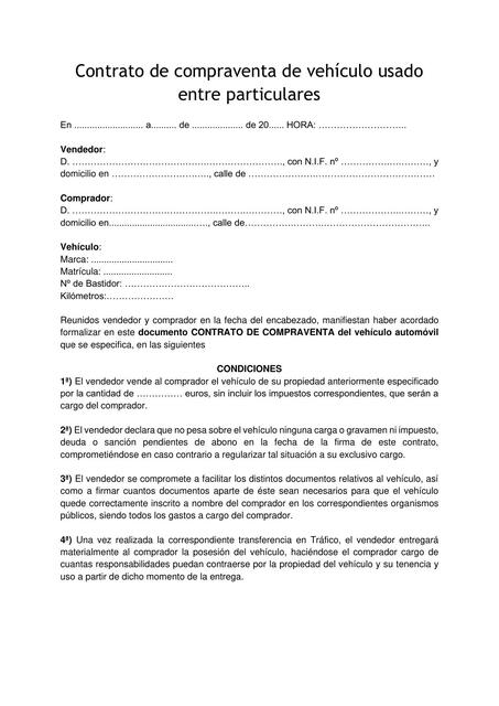 Compraventa de vehiculo | Yenifer Cervantes | uDocz
