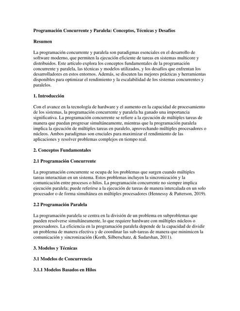 Programación Concurrente y Paralela Conceptos Técn | META | uDocz Programación Concurrente y Paralela Conceptos Técn | META | uDocz