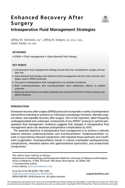 Intraoperative Fluid Management Strategies | GIANELLA ZOLANCH QUISPE ...