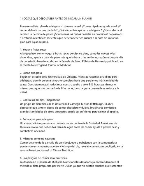 11 COSAS QUE DEBO SABER ANTES DE INICIAR UNA DIETA | Info | uDocz