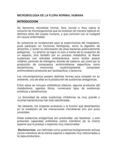 FLORA NORMAL HUMANA clase | Gervasio | uDocz