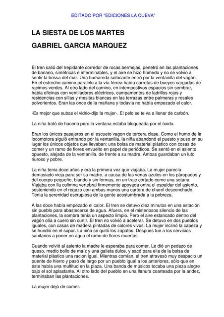 García Márquez Gabriel La siesta de los martes | teddy luis garcia ...