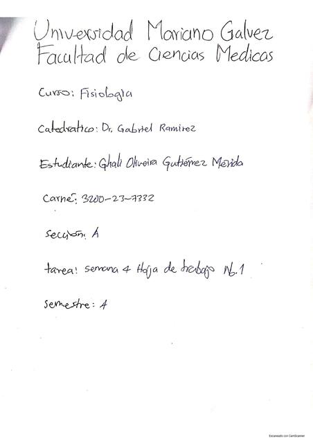 Semana 4 fisiología 1 | GHALI OLIVEIRA GUTIERREZ MERIDA | uDocz