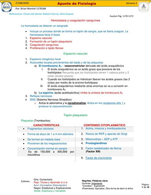Apunte 3 semana 3 Fisio | Remon Osama | uDocz