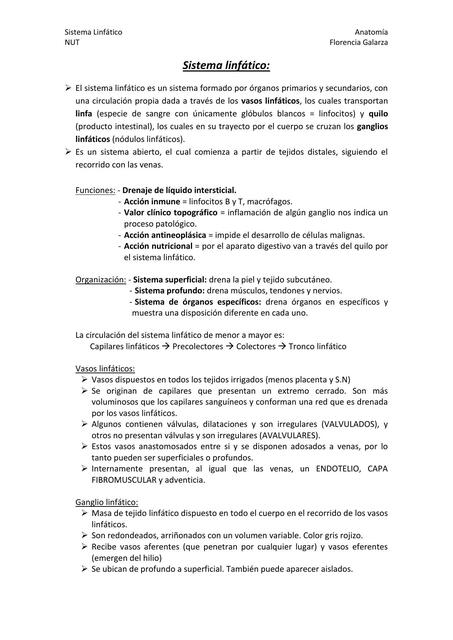 Sistema linfático - NUT | Florencia | uDocz