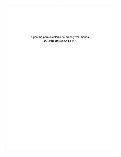 algoritmo para el calculo de areas y volumenes ga2 | aramndi | uDocz