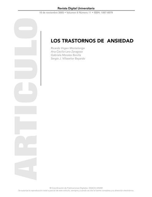 LOS TRASTORNOS DE ANSIEDAD | META | uDocz