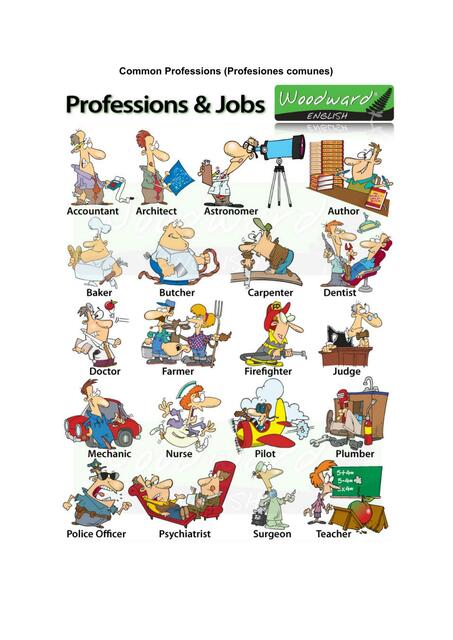 Common Professions Profesiones comunes - Resumen | Yo arqueo | uDocz