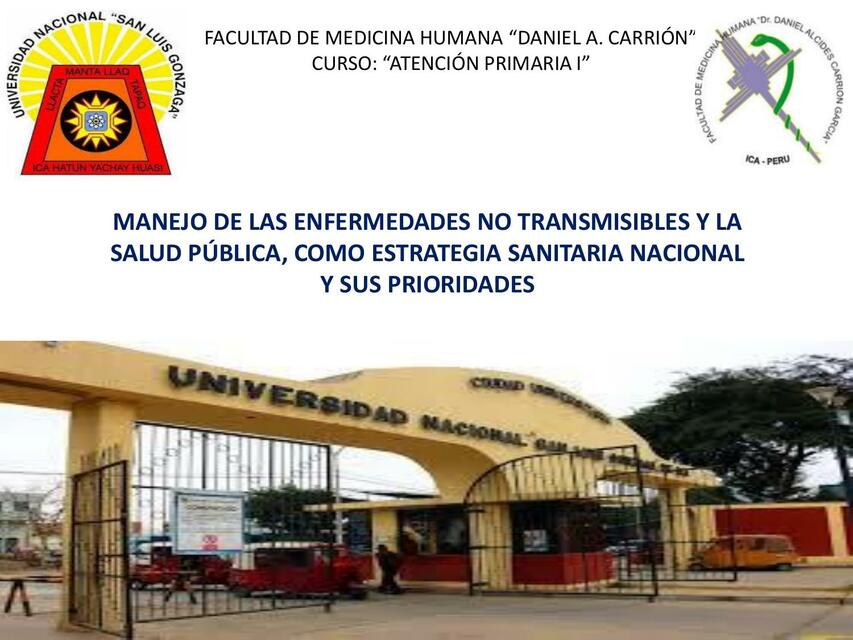 MANEJO DE LAS ENFERMEDADES NO TRANSMISIBLES Y LA SALUD PUBLICA COMO ...