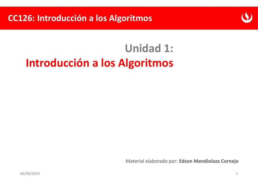 Semana 01 Introduccion Algoritmos 1 | Elizabeth | uDocz