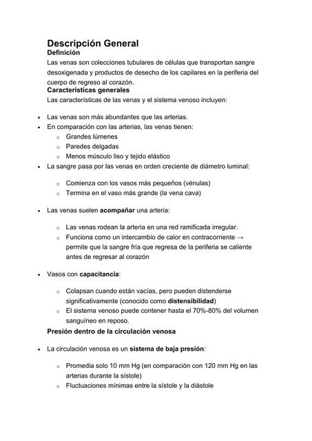 Resumen venas | Celeste Codutti | uDocz