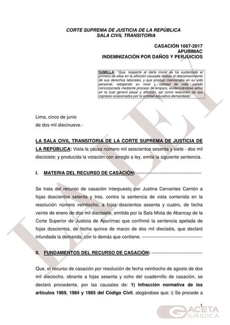 Casacion N APURIMAC LALEY | Milagros | uDocz Casacion N APURIMAC LALEY | Milagros | uDocz