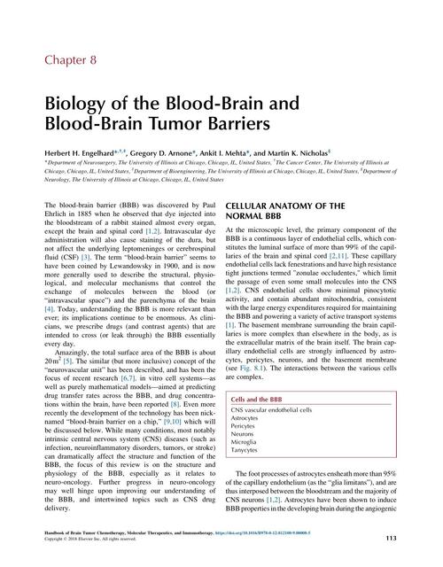 Biology of the Blood-Brain and Blood-Brain Tumor Barriers | Karen | uDocz