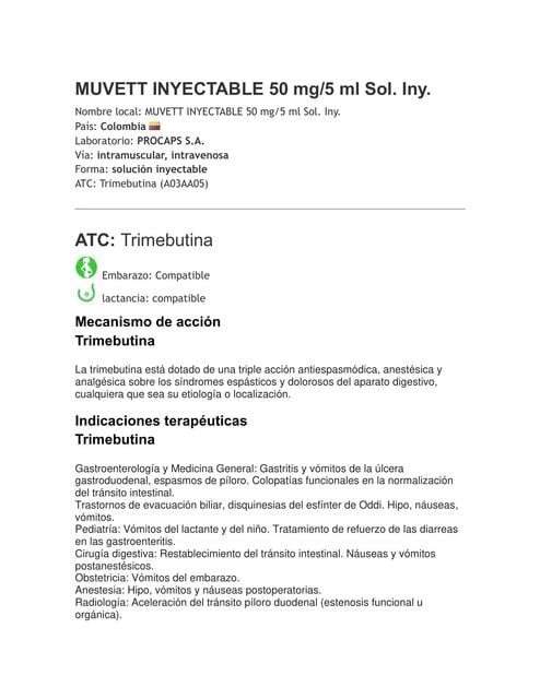 MUVETT INYECTABLE | Aura Ester Peréz Rada | uDocz