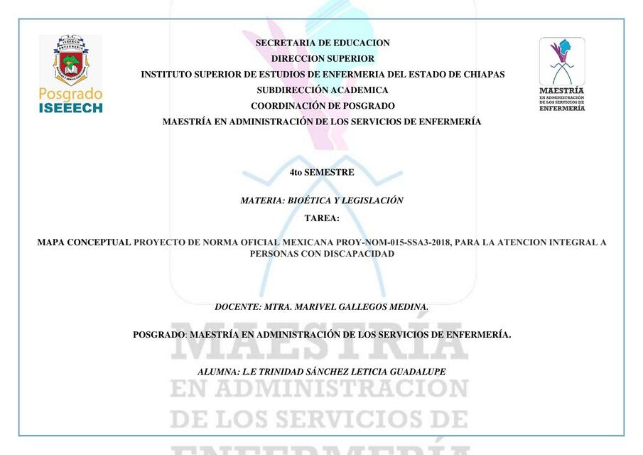Mapa conceptual NORMA OFICIAL MEXICANA PROY-NOM-015-SSA3-2018, PARA LA ...