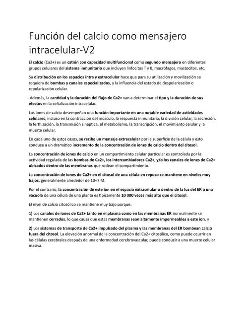 Función del calcio como mensajero intracelular V2 | shadia aiditi ...