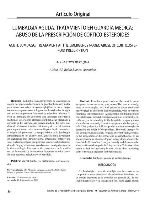 lumbalgia aguda tratamiento en guardia medica | Yuleidy Forero | uDocz