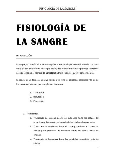 Fisiología de la sangre | javier | uDocz