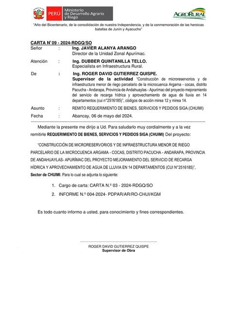 Cartas David utimo | Kiler Gutierrez Mallma | uDocz