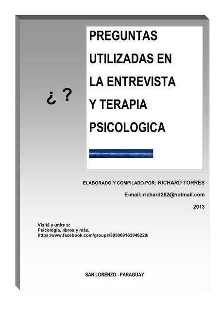 Preguntas en la entrevista Psicologica pdf versión | Marlene | uDocz