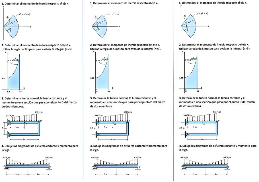 EXAMEN DE ESTÁTICA DETERMINAR EL ESFUERZO VIGA FUERZA CORTANTE Y MOMENTO FLECTOR | ASESORÍA ...