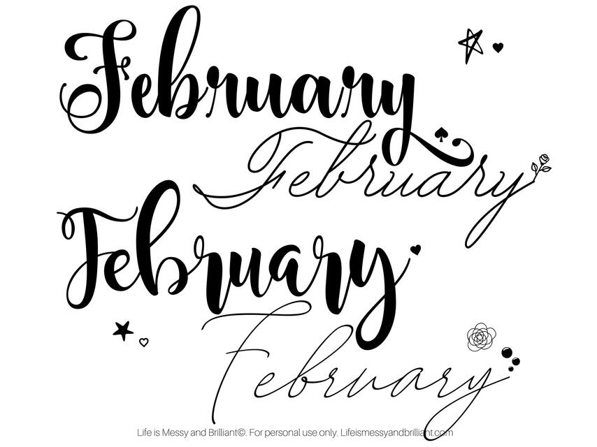 February Hand Lettering Practice Worksheets | Sol | uDocz