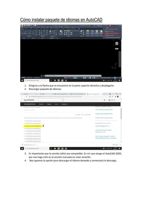 Como instalar paquete de idiomas en AutoCAD | CRISS | uDocz