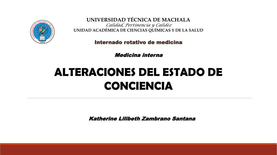 Alteraciones del estado de conciencia | Nahomi Salome Rivera Viteri | uDocz