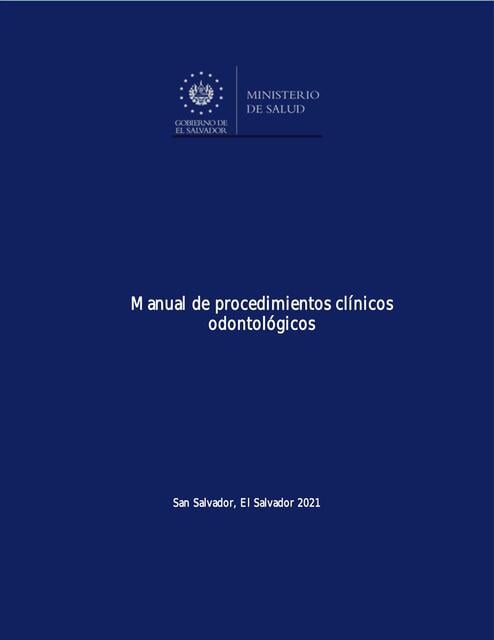Manual de procedimientos clínicos odontológicos | META | uDocz