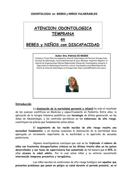 Atención odontológica temprana en bebés y niños | META | uDocz