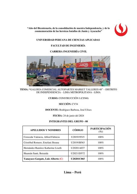 YANAYACO TF GRUPO8 CV54 | LUIS YOYMER | uDocz