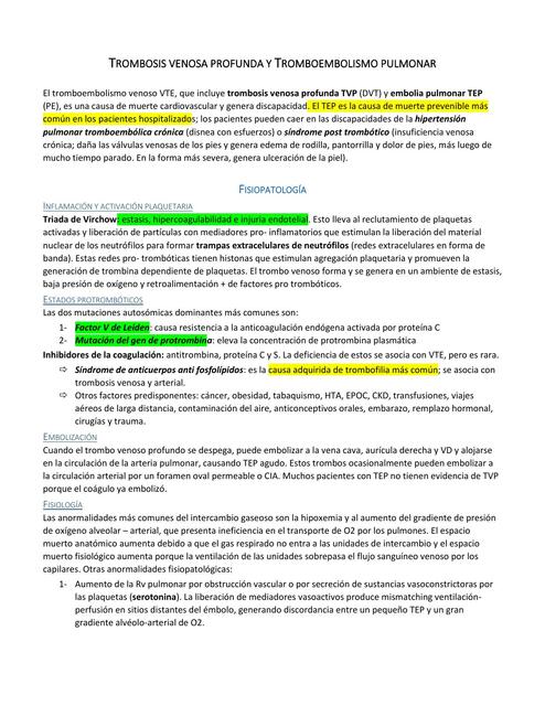 43 Enfermedad tromboembólica venosa TVP y TEP | Conceptosmedicina | uDocz