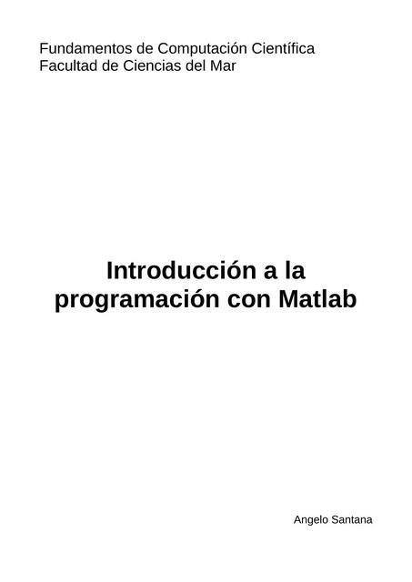 Introducción a la programación con Matlab | META | uDocz