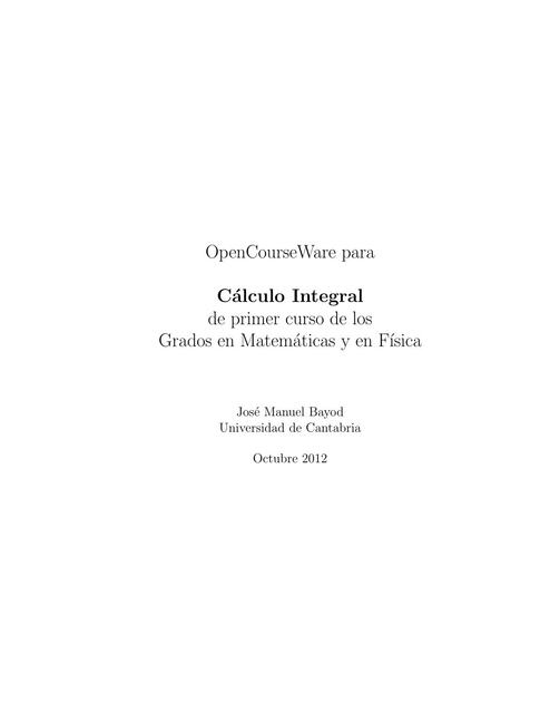 Cálculo Integral de primer curso de los Grados | META | uDocz