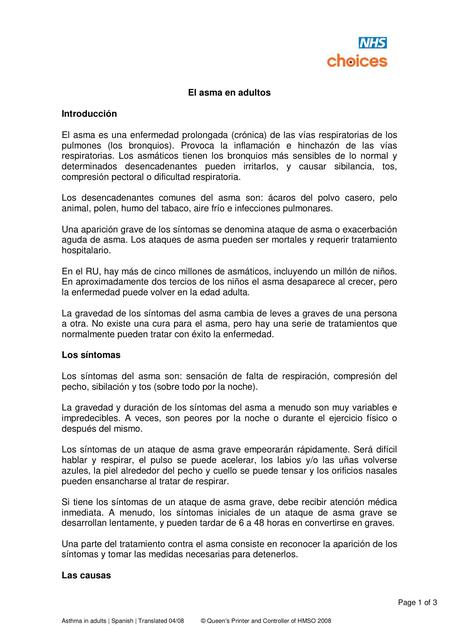 El asma en adultos | META | uDocz
