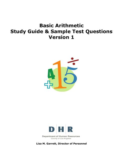 Basic Arithmetic Study Guide Sample Test Questi | META | uDocz