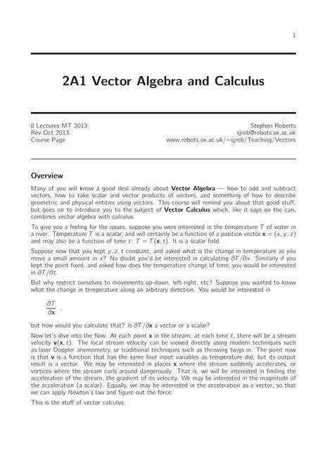 Vector Algebra and Calculus | META | uDocz