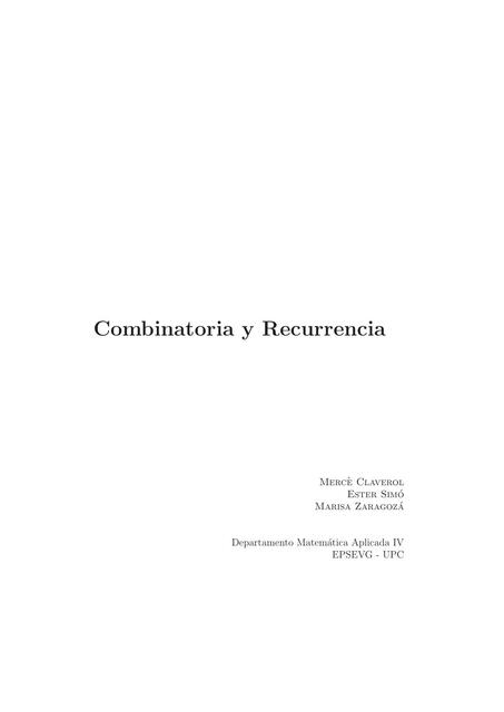 Combinatoria y Recurrencia | META | uDocz