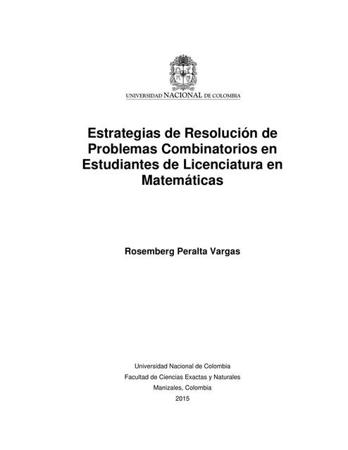 Estrategias de Resolución de Problemas Combinatoria | META | uDocz