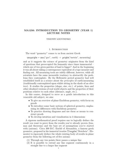 Introduction to geometry Year 1 | META | uDocz