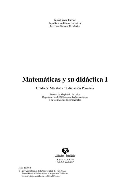 Matemáticas y su didáctica I | META | uDocz
