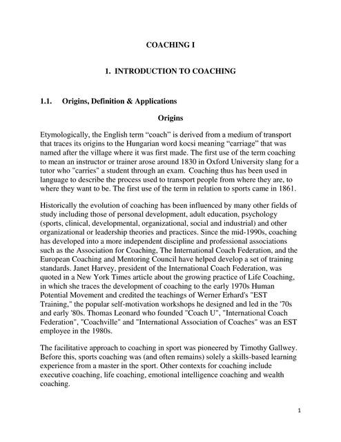 Introduction to coaching | META | uDocz