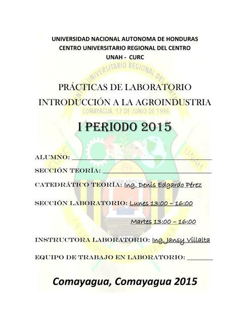 Práctica de Introdución a la Agroindustria | META | uDocz