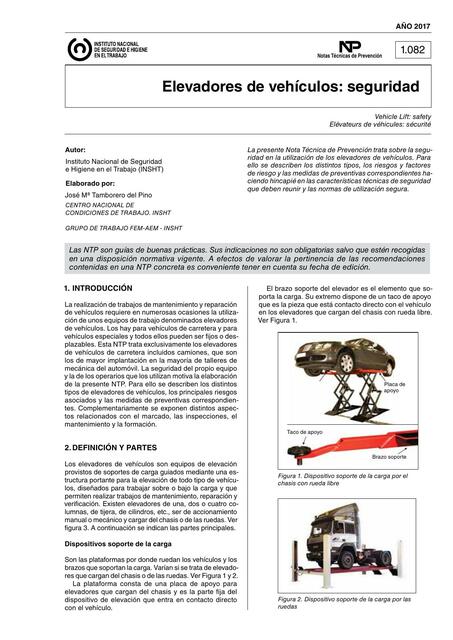 Elevadores de vehículos seguridad | META | uDocz