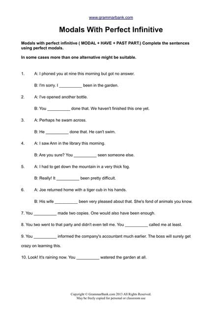 Flashcards de Modals With Perfect Infinitive ingles | Por META | uDocz