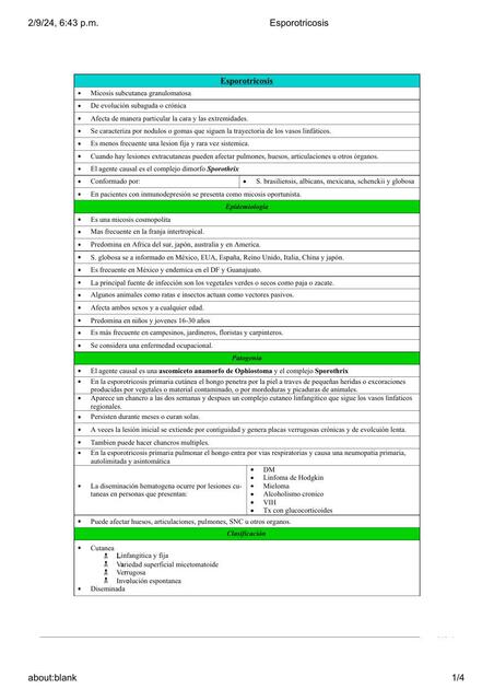 Esporotricosis | miguel jesus roque caceres | uDocz