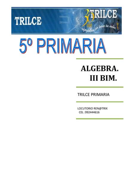 ALGEBRA III BIM | Alessandro Del Piero | uDocz